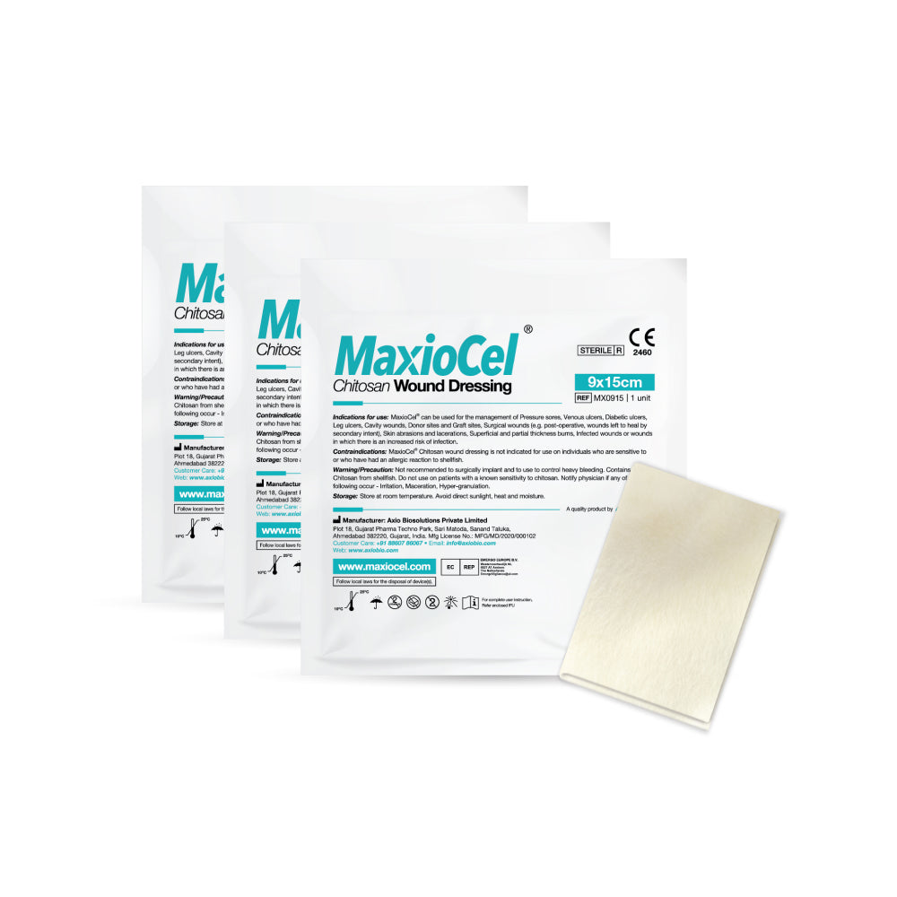 MaxioCel Wound Care Dressing (09cm x 15cm) Pack of 3 | Axiobio Store